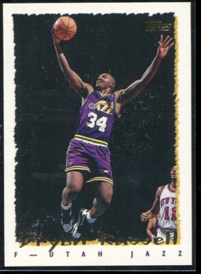 1995 Topps Basketball Bryon Russell #384 Utah Jazz | eBay