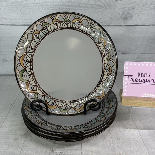 Threshold Target VERMILLION Geometric Floral Stoneware Dinner Plates ...