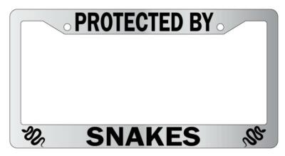 Protected By Snakes Chrome License Plate Frame Auto | eBay