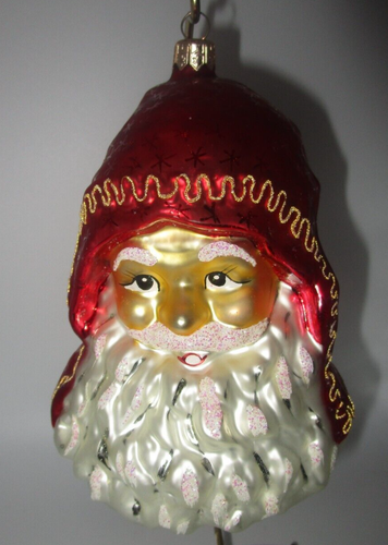 Christopher Radko JOLLY ELF Santa Claus Head Christmas Ornament Mint 99 ...