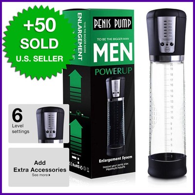 Electric Vacuum Penis Pump for ED Male Enhancement Erectile Enlarger 6 ...