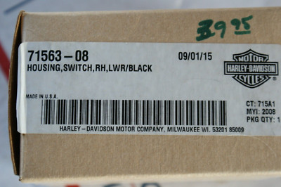 Genuine HARLEY-DAVIDSON Housing Switch Right Lower Black 71563-08 | eBay