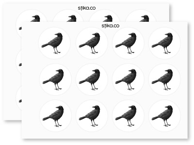 Paquet De 24 Papier Étiquettes,Corbeau Stickers,Papier Étiquettes ...