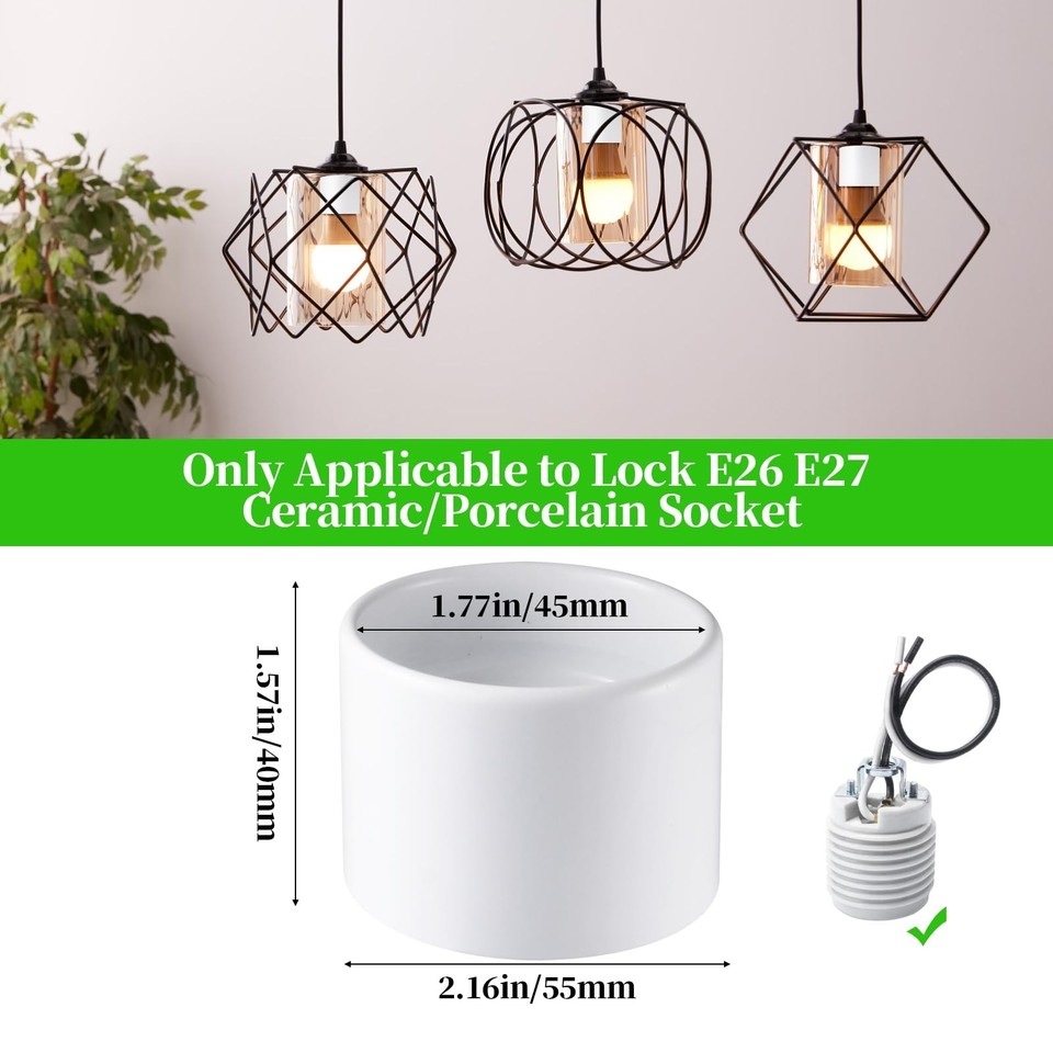 2Pcs Light Socket Shade Ring, Metal Lamp Shade Collar Rings with Thread ...