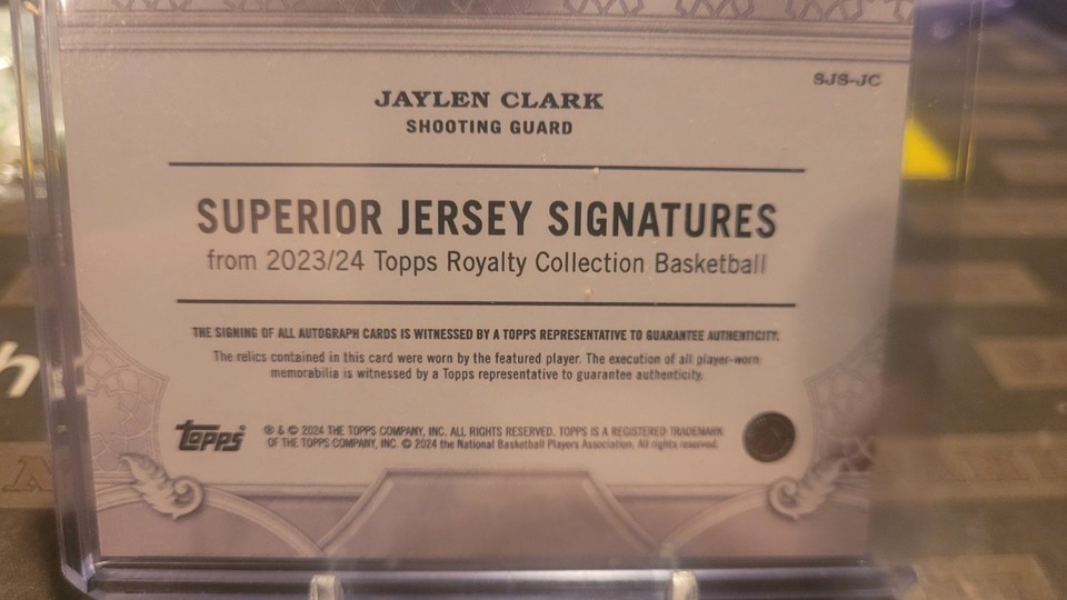 Jaylen Clark 2023-24 Topps Royalty Basketball Triple Relic Rookie Auto ...
