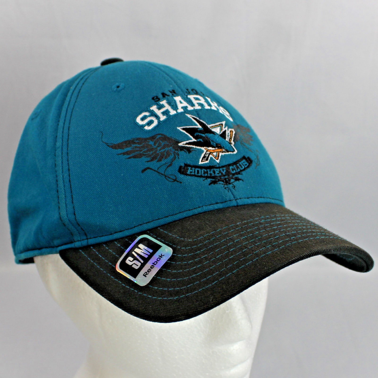 San Jose Sharks Reebok Fitted Ball Cap Small/Medium Turquoise with ...