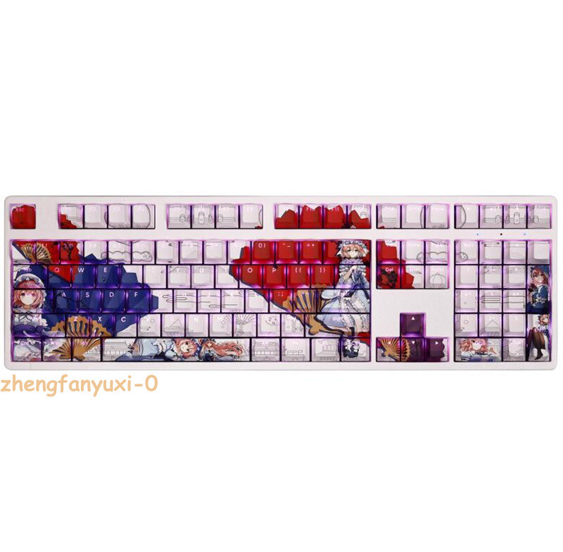 Touhou Project Saigyouji Yuyuko PBT Keycaps 108 Keys For Cherry MX ...