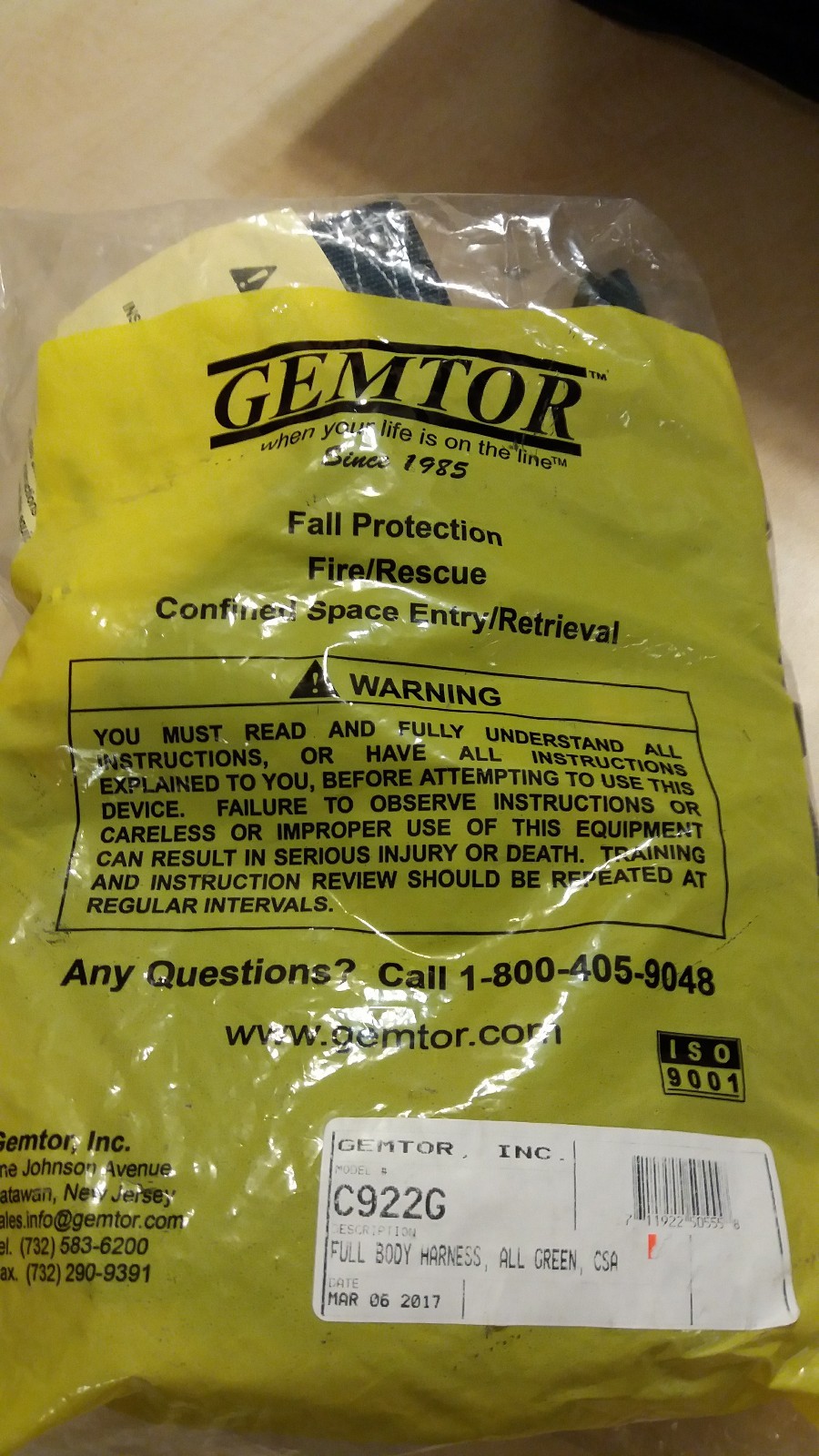 Gemtor Full Body Safety Harness All Green C922G NEW | eBay