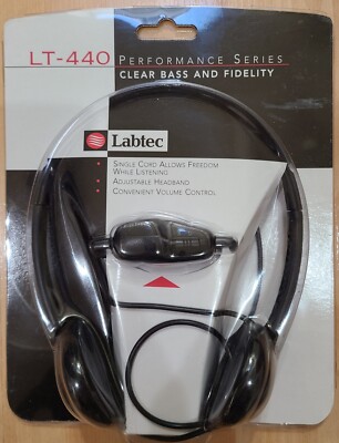 VINTAGE LABTEC LT-440 HEADPHONES W/ Volume Control, BRAND NEW SEALED ...