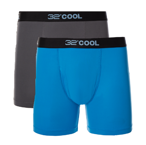$48 32 Degrees Cool Men'S Underwear Blue Gray Stretch 2-Pack Boxer ...