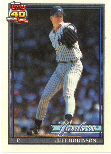 1991 Topps 40 Years Baseball ERROR MISPRINT CARD #19 Jeff Robinson ...