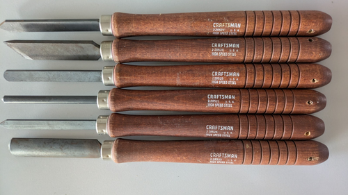 6 Piece Lot of Vintage Craftsman Wood Turning Lathe Chisels Set Misc | eBay