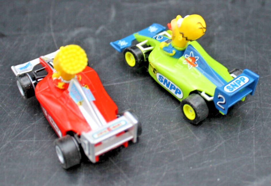 2pc 12V Micro Scalextric HO Slot Car BART & HOMER SIMPSON Indy F1 TV | eBay