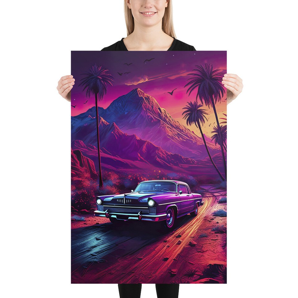 Synthwave aesthetic retro car, 60s car [synthwave/vaporwave/cyberpunk ...