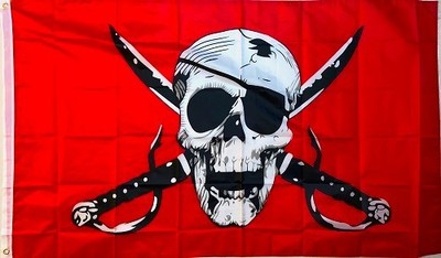 PIRATE SKULL/BONES FLAG 3x5 150D POLYESTER 2 BRASS GROMMET UV TREATED ...