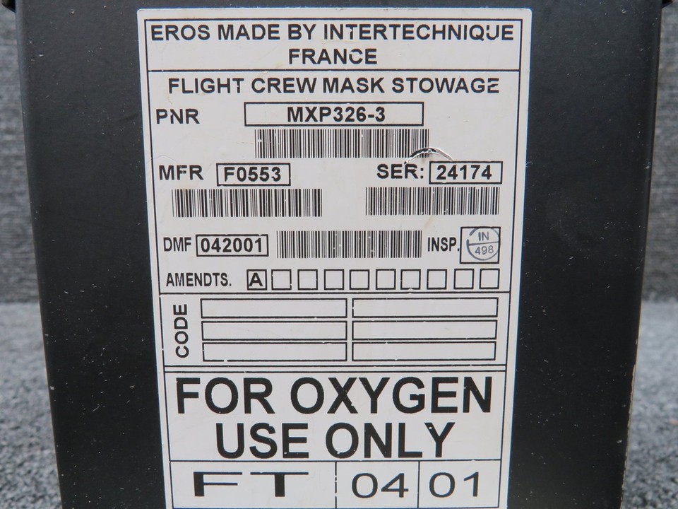 MXP326-3 Eros Flight Crew Mask Stowage with Modifications | eBay