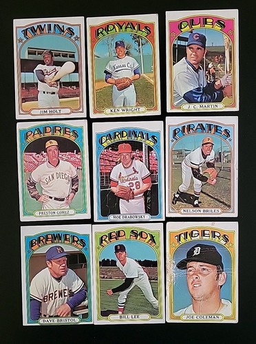 1972 Topps Baseball Cards - 9 High Numbers - #588-640 - W/ Bill The ...