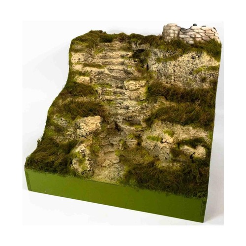 Hobby Bunke Mini Terrain & Scener D-Day Cliff Section w/Machine Gun Ne ...