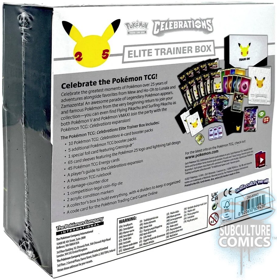 Pokemon TCG Celebrations 25th Anniversary ETB Elite Trainer Box Case ...