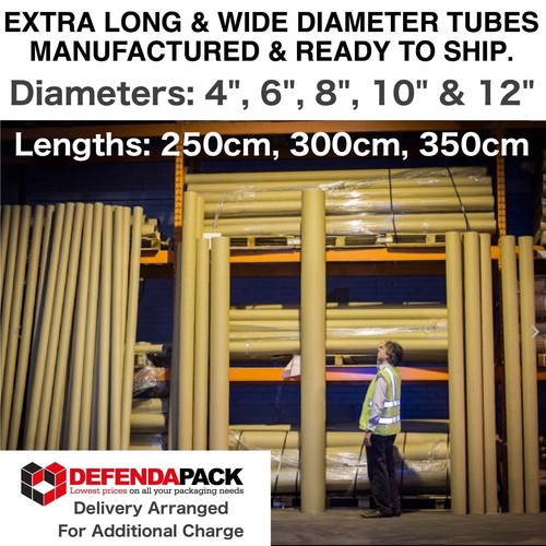 EXTRA LONG CARDBOARD TUBES 250 300 350 cm x 100 150 200 250mm Diameter ...