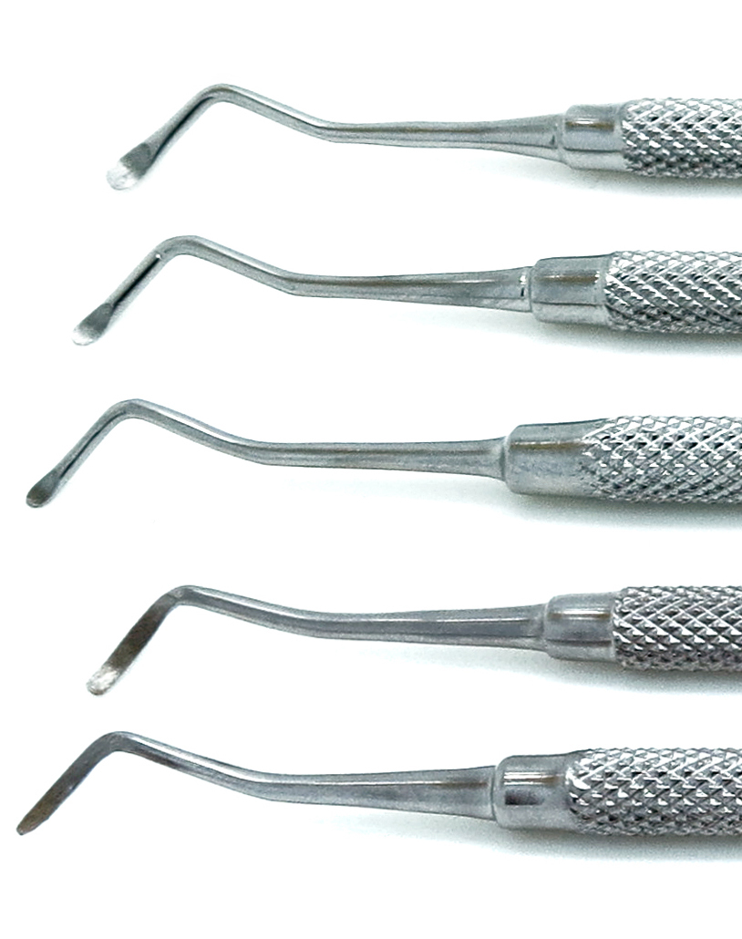 Set of 5 Dental Excavators Spoons 1mm, 1.2mm, 1.5 (round), 1.5mm ...
