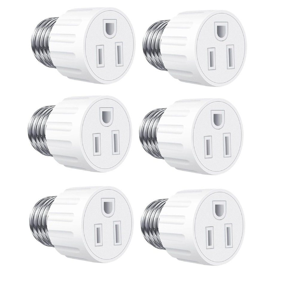 E26/E27 Light Socket to Plug Adapter 2/3 Prong Light Bulb Outlet ...
