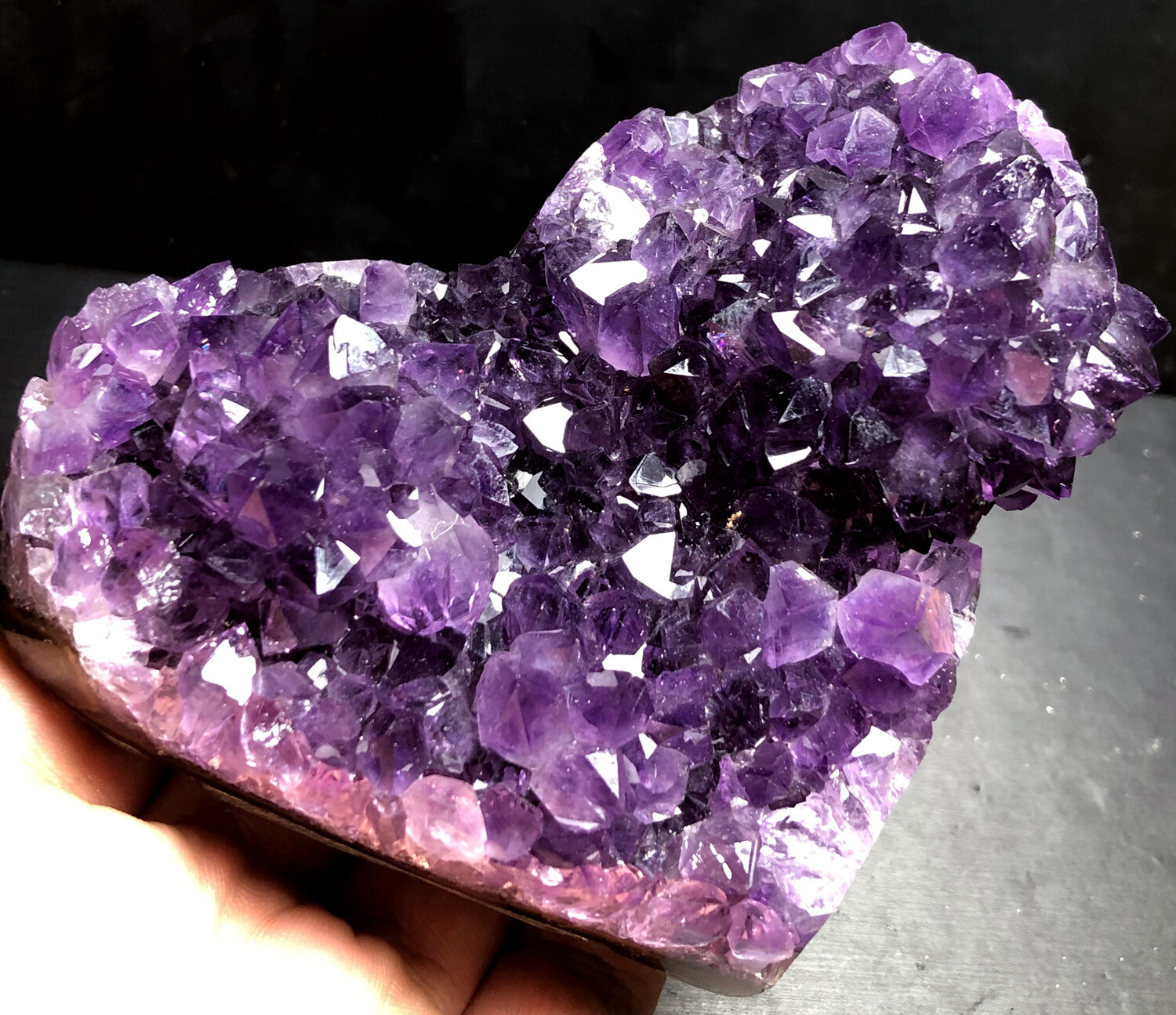 503g Amethyst "HEART" Agate druzy vug Geode! NATURAL CRYSTAL QUARTZ ...