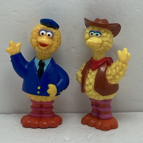 Vtg Big Bird PVC Figure MailMan And Cowboy Jim Hensen Sesame Street Toy ...