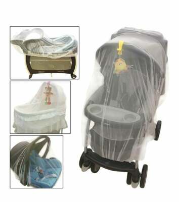 Stroller Mosquito Insect Net Baby Mesh Bug Shield Cover White For Croc ...