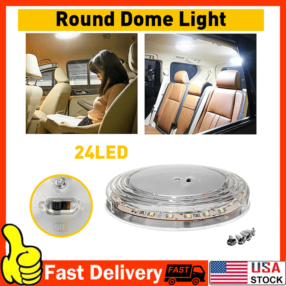 US RV LED 12v CEILING FIXTURE ROUND DOME READING LIGHT FOR CAMPER ...