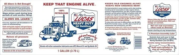 4 PACK - Lucas Oil 10002 Oil Stabilizer - 1 Gallon | eBay