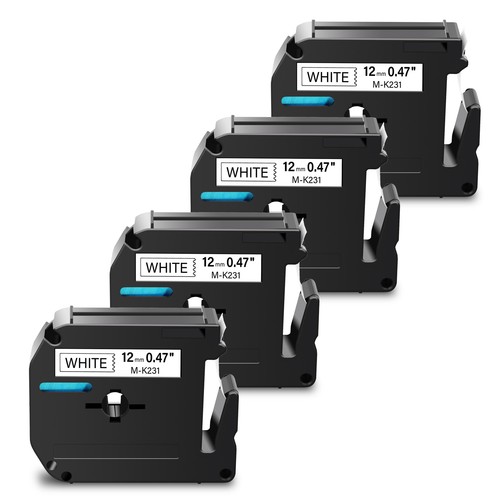 4PK For Brother P-touch PT-65 PT85 Label Tape M-K231 MK231 M-231 Black ...
