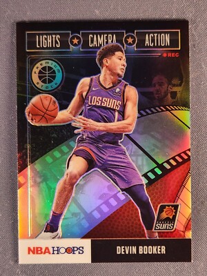 2019-20 Hoops Premium Stock Devin Booker Lights Camera Action #25 ...
