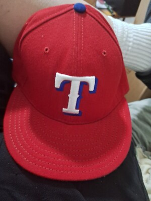 Texas Rangers Red New Era 59/50 Authentic On Field Fitted Cap Hat Size ...