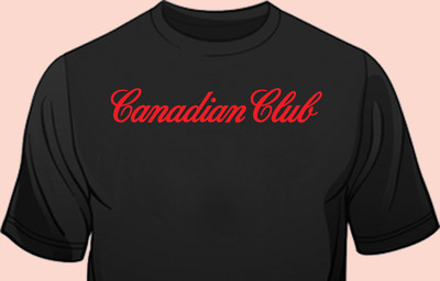 Black Tee, Bar Staff, Club Promo, Whiskey, Canadian Club, 100% Cotton ...