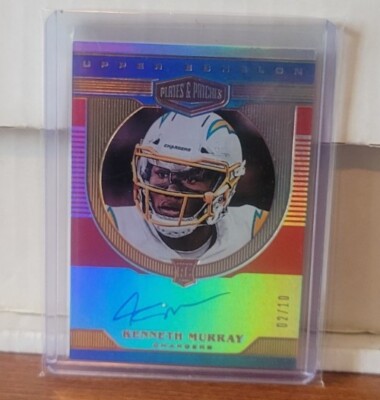 2020 Plates & Patches Upper Echelon Red /10 Kenneth Murray Rookie Auto ...