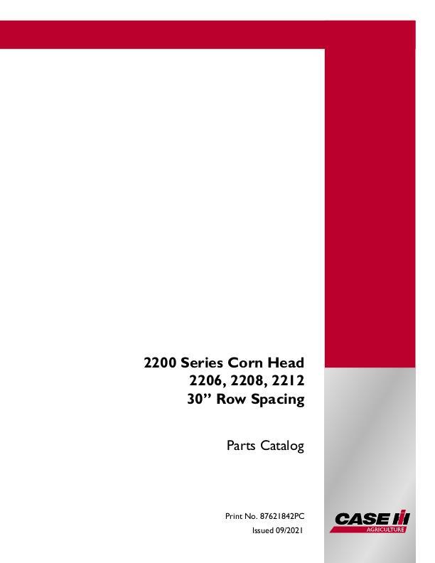 CASE IH 2206, 2208, 2212 CORN HEAD 30 INCH ROW SPACING PARTS CATALOG | eBay