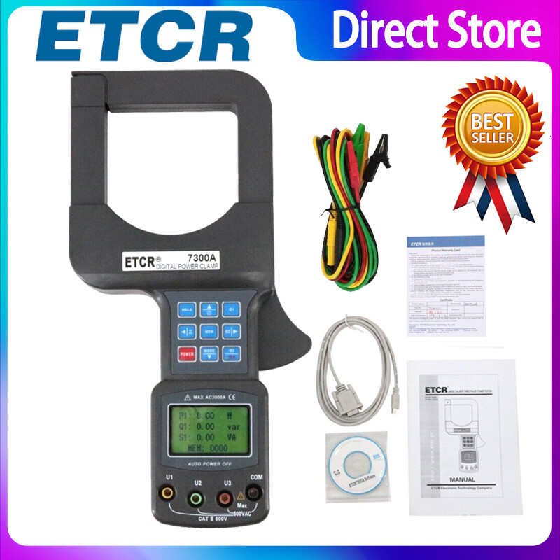 ETCR7300A Large Diameter Three-phase Clamp Power Meter AC 0.0A-2000A ...