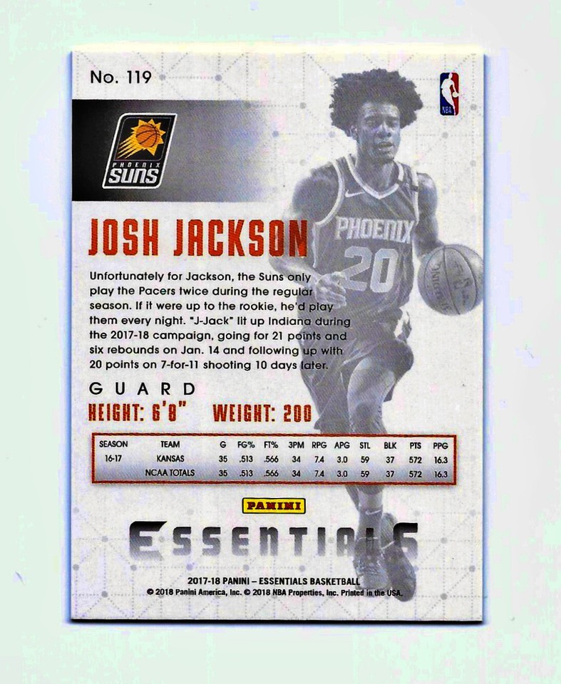 2017-18 Panini Essentials #119 Josh Jackson Phoenix Suns | eBay