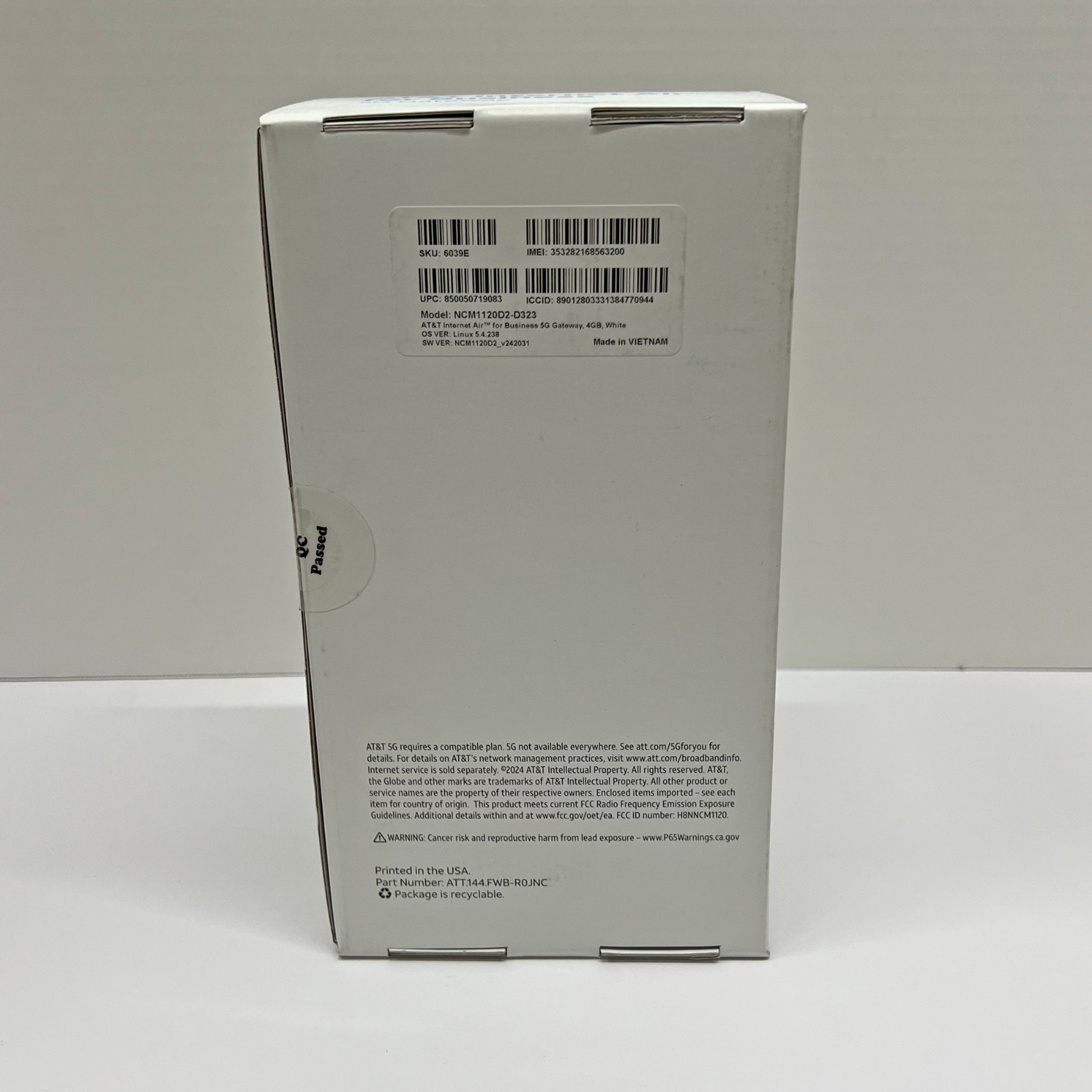 AT&T Internet Air 5G Gateway, Business Internet Model NCM1120D2-D323 | eBay