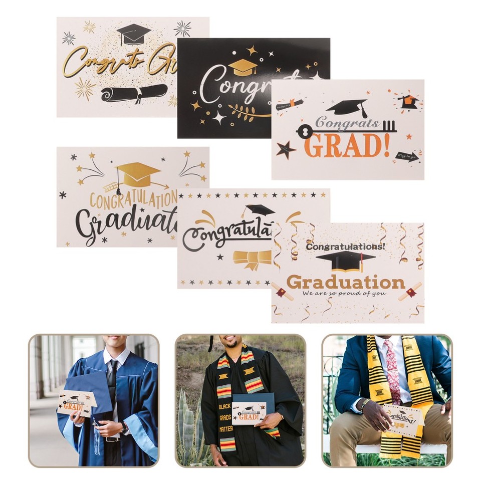 6 Sets Graduation Handwritten Greeting Cards Wishes Congrats Graduate ...