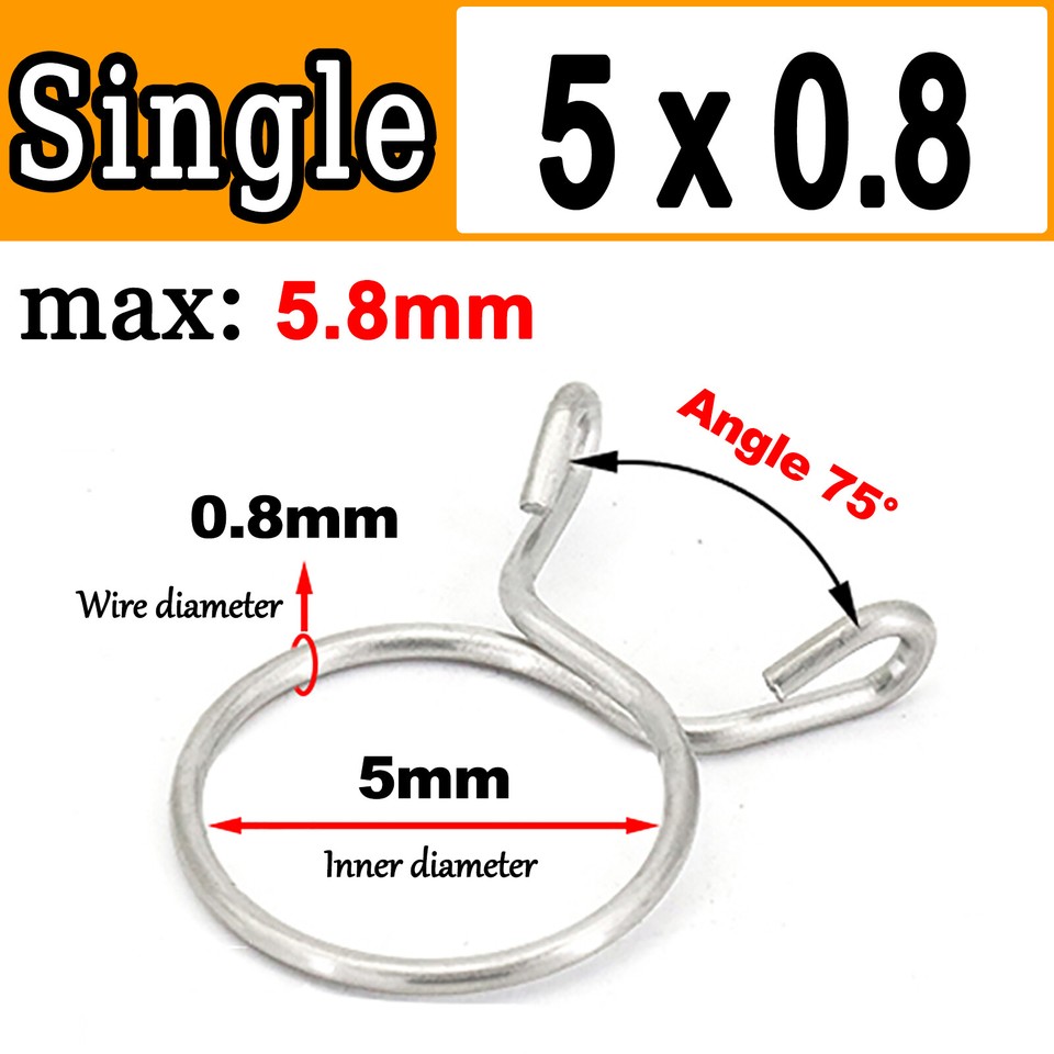 Single/Double Wire Spring Clips / Silicone Hose Pipe Air Fuel Band Tube ...