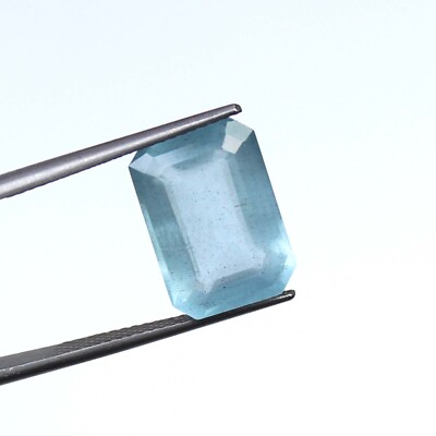 Blue Aquamarine Cut Gemstone Faceted Aquamarine Baguette Shape 14 ...