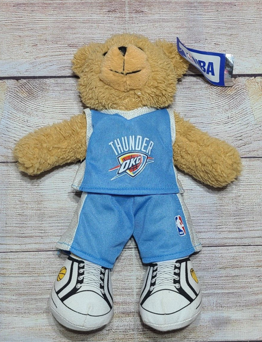 NBA OKC Thunder Plush Teddy Bear Stuffed Animal Blue White Outfit 13 ...