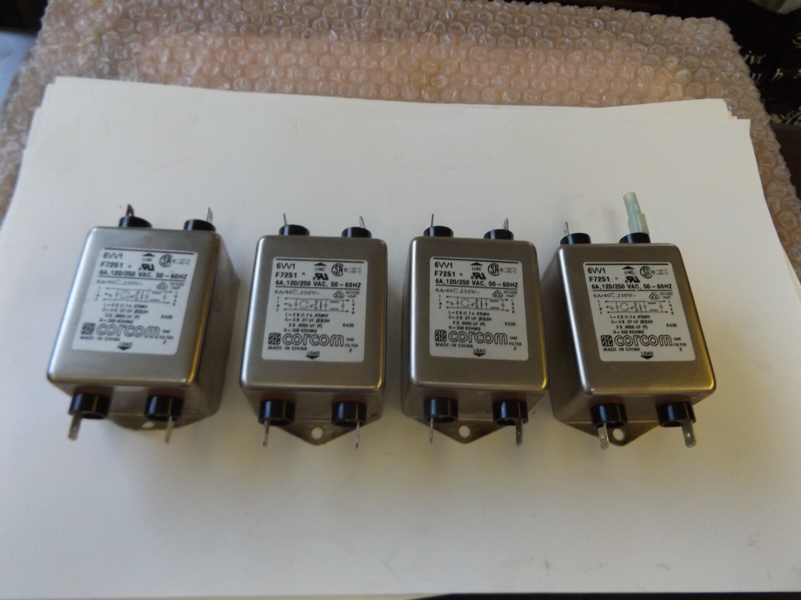 WHOLESALE CORCOM LINE FILTER 6VV1 F7251 6A 120/250VAC LOT OF 4 | eBay