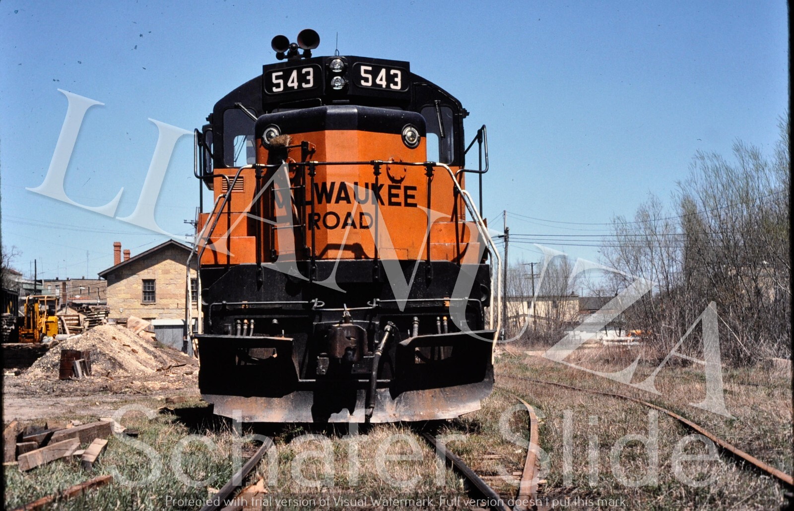 Original Slide Milwaukee Road Sd-10 at Mineral Point WI station June ...