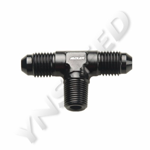 Black Aluminum AN4 AN-4 Male To 1/8" NPT Flare Tee-Piece Oil Fitting ...
