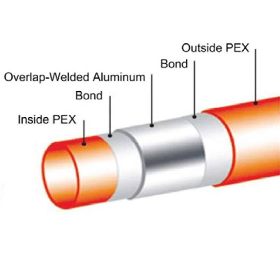1" PEXworx Oxygen-Barrier Pex-Al-Pex Radiant Heat Tubing - 100' [Orange ...