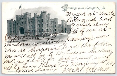 Postcard Greetings From Springfield, State Armory, Illinois Posted 1907 ...