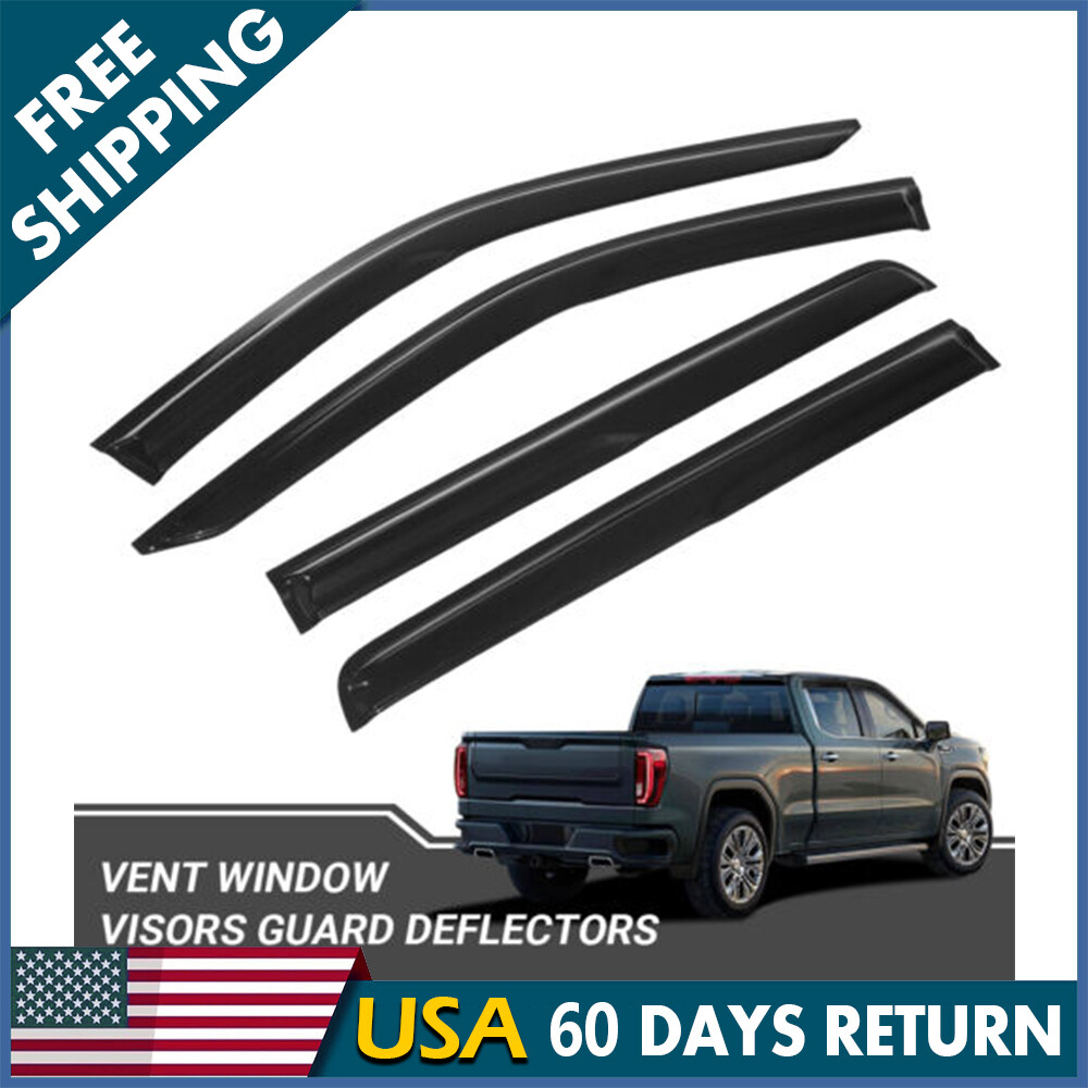 Window Visor Rain Guard Vent Shade For 2019-2023 Chevy Silverado GMC ...